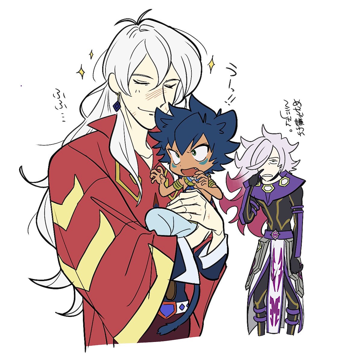 Safebooru - 3boys beyblade beyblade: burst blue hair blush child claw ...