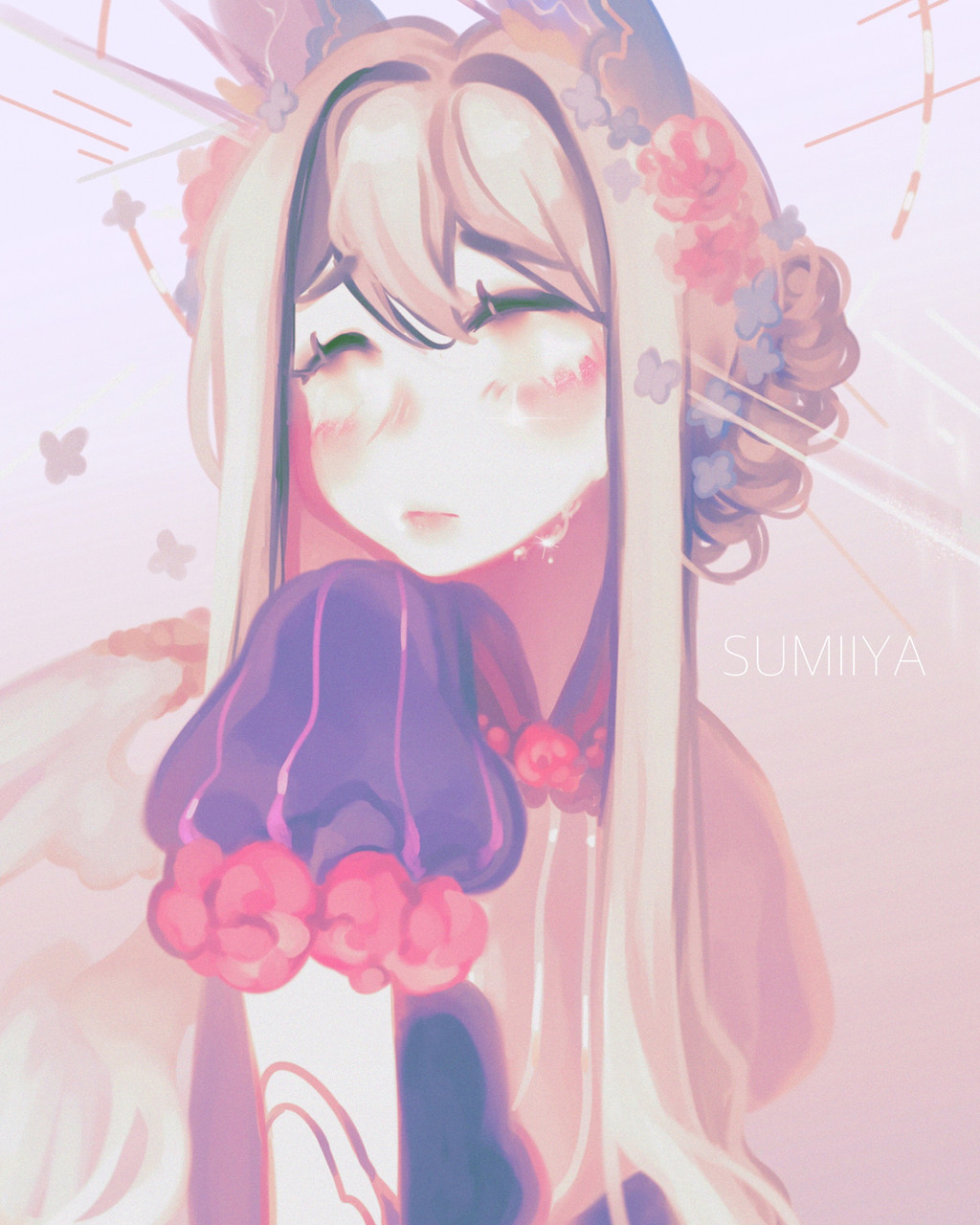 Safebooru - 1girl angel wings animal ears artist name black dress ...