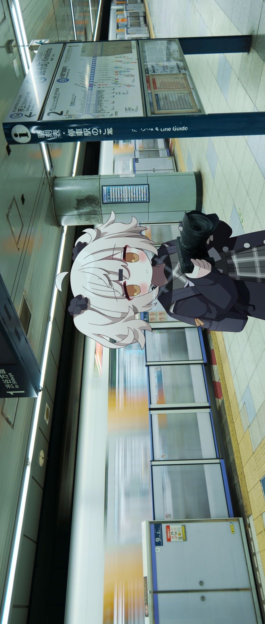 Safebooru - 1girl ahoge black jacket black sailor collar black scrunchie black skirt blush brown ...