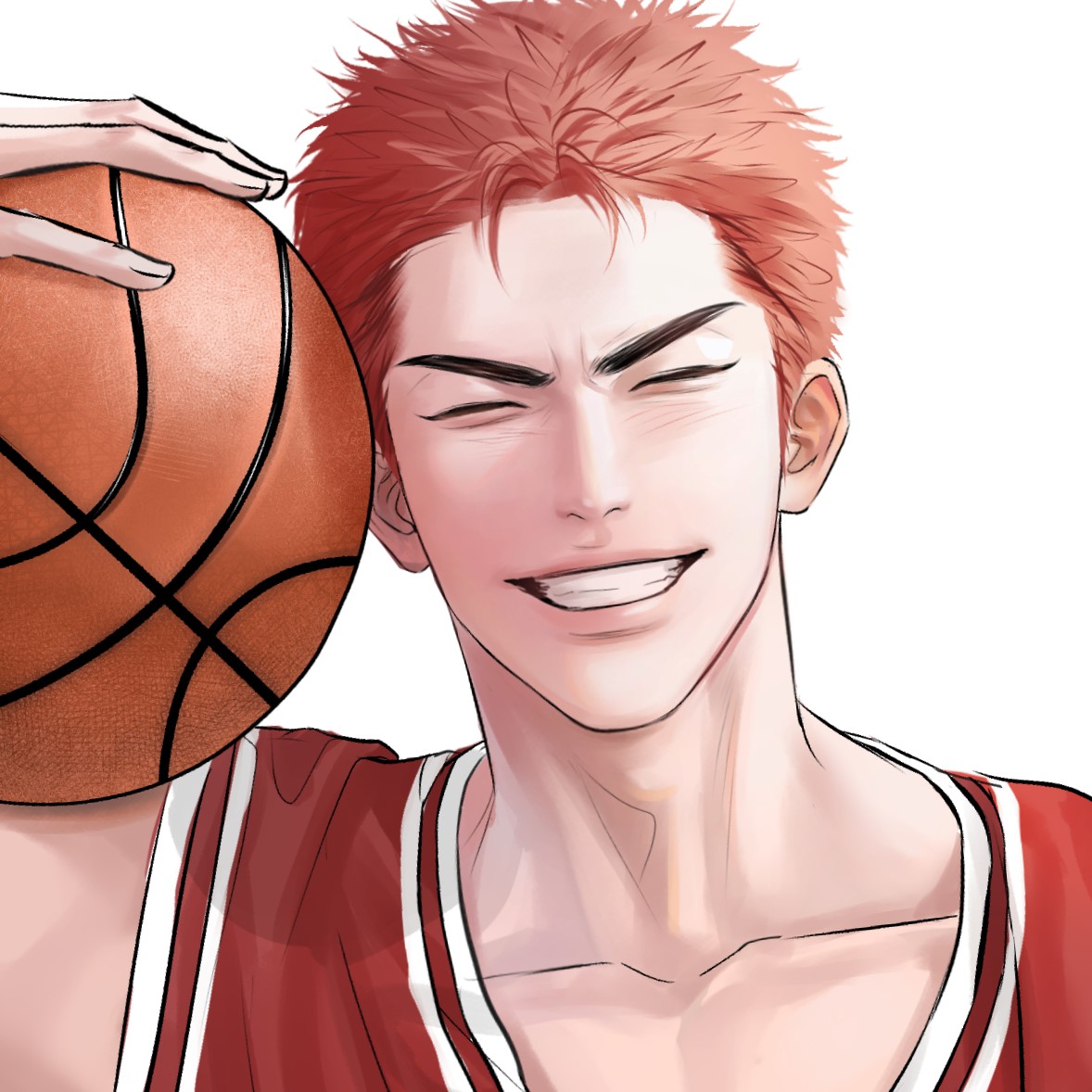 Safebooru - 1boy ball basketball (object) basketball jersey basketball uniform closed eyes ...