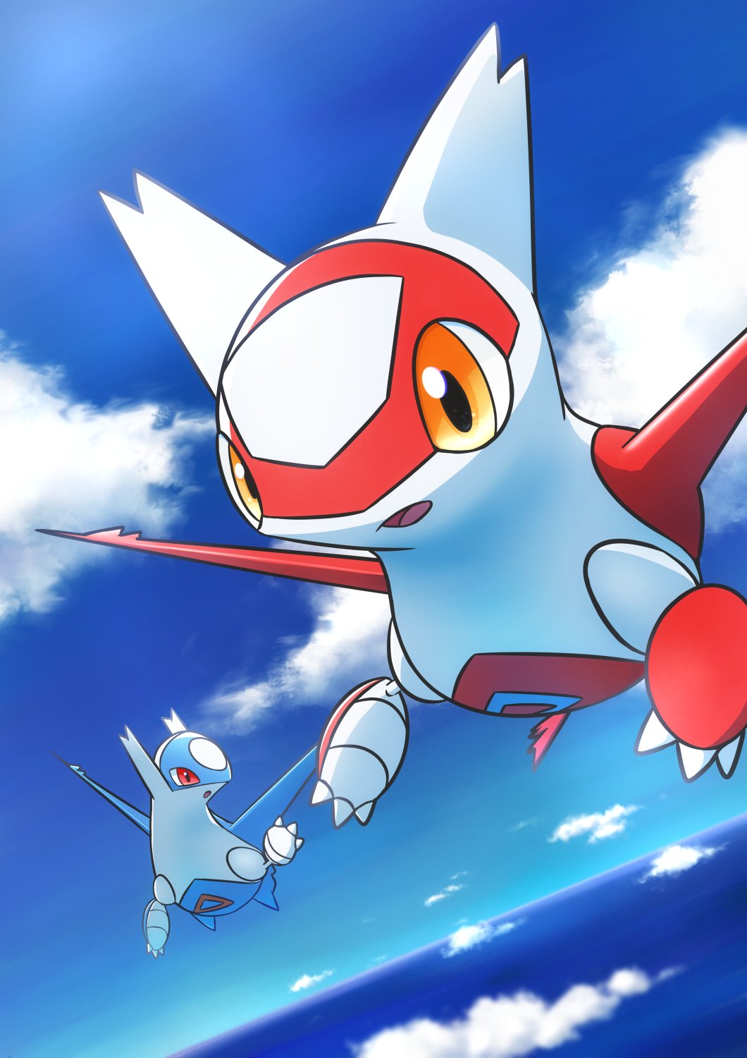 Safebooru - blue sky blue wings clouds commentary request flying ...