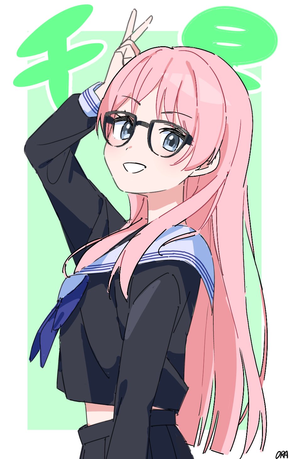 Safebooru - 1girl arm up bang dream! bang dream! it's mygo!!!!! black serafuku black shirt black ...