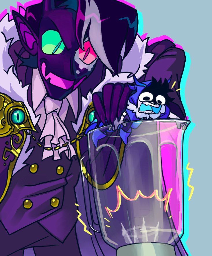 Safebooru - 2boys ascot black hair black skin blender (object) buttons ...