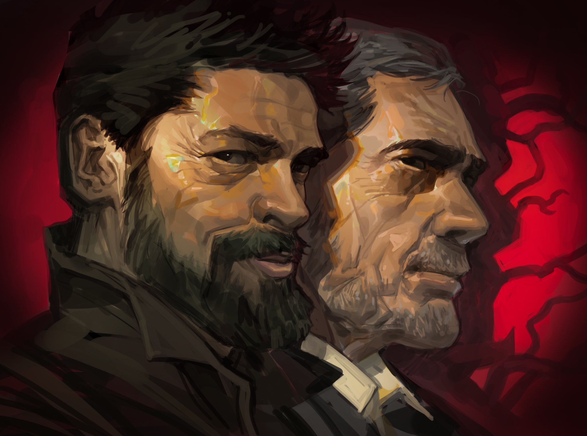 Safebooru - 2boys beard billy butcher black eyes black jacket brown ...