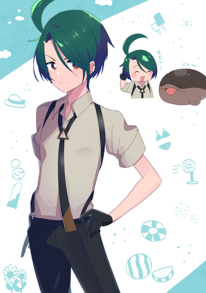 Safebooru - 1girl ahoge alternate hair length alternate hairstyle black gloves black necktie ...