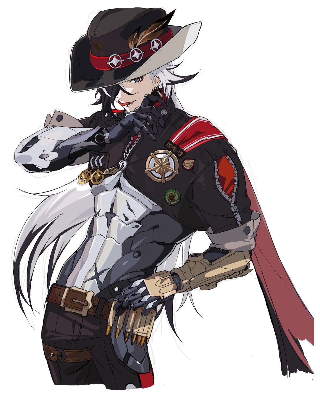 Safebooru - 1boy belt belt buckle black hair black hat boothill (honkai: star rail) brown belt ...