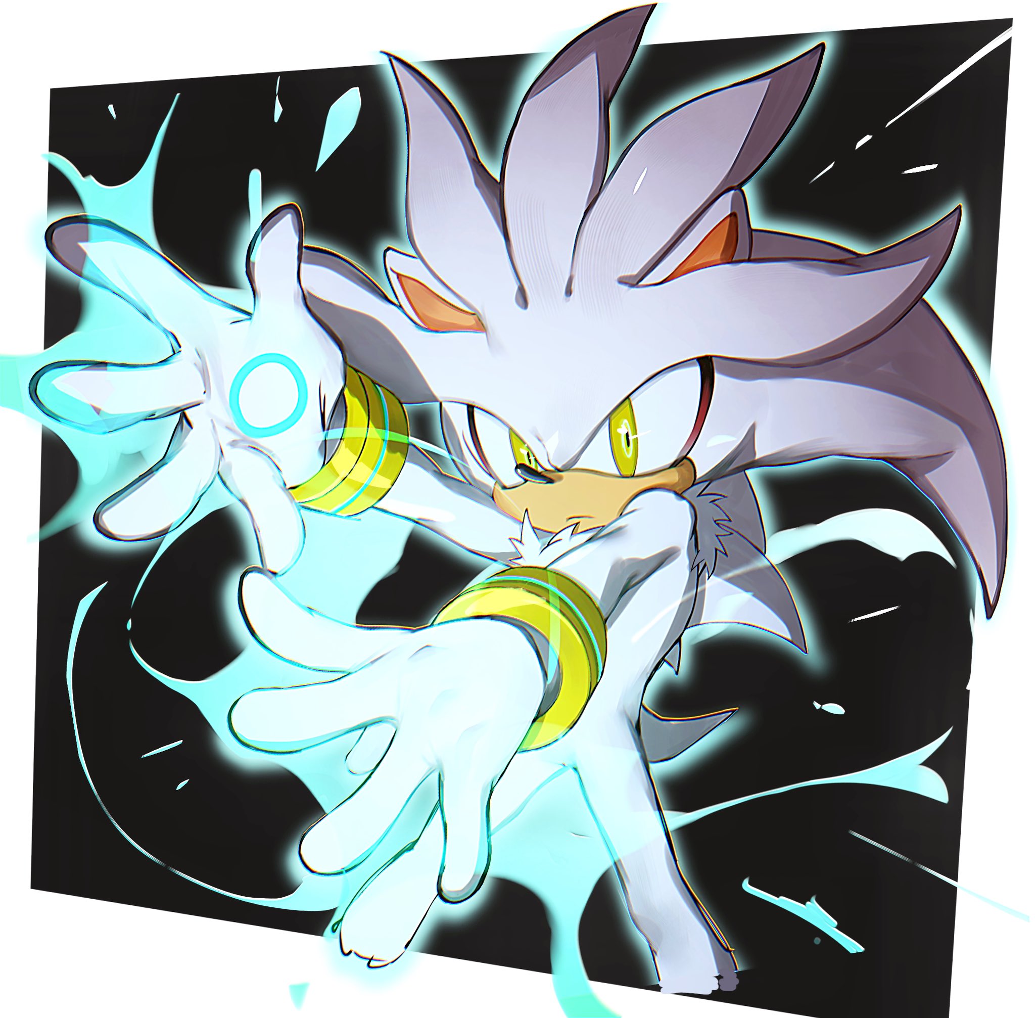 Safebooru - 1boy ameusute1002 aura black background body fur border ...