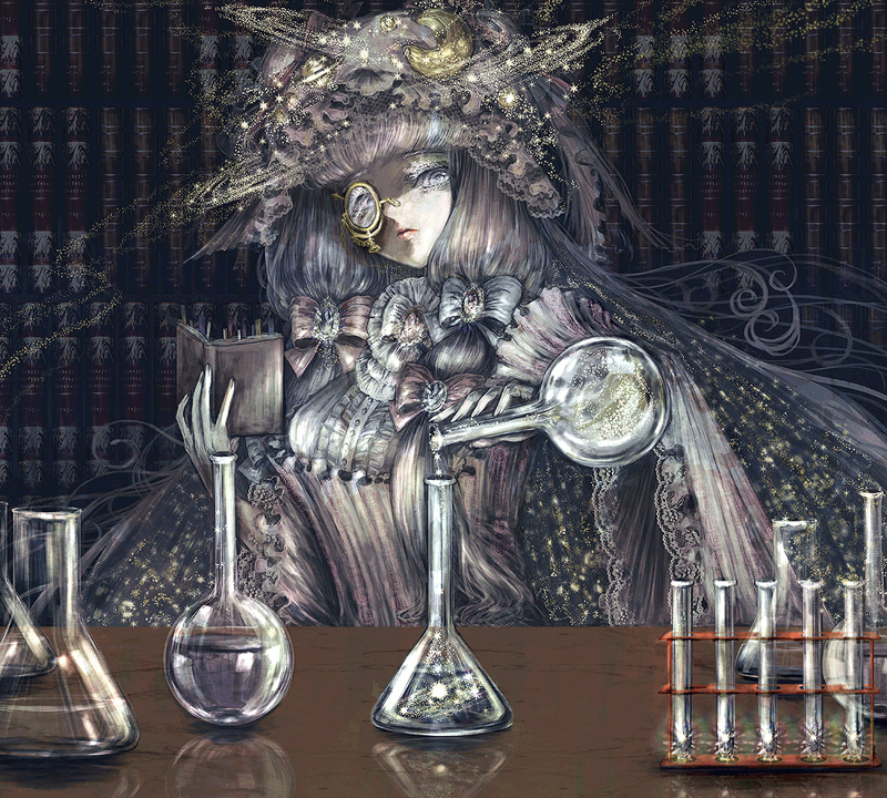 Safebooru - 1girl blue bow book bow bun cover center frills double bun ...