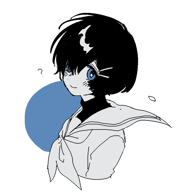 Safebooru 1girl Black Hair Blue Eyes Blush Hair Ornament Hair Over 9569