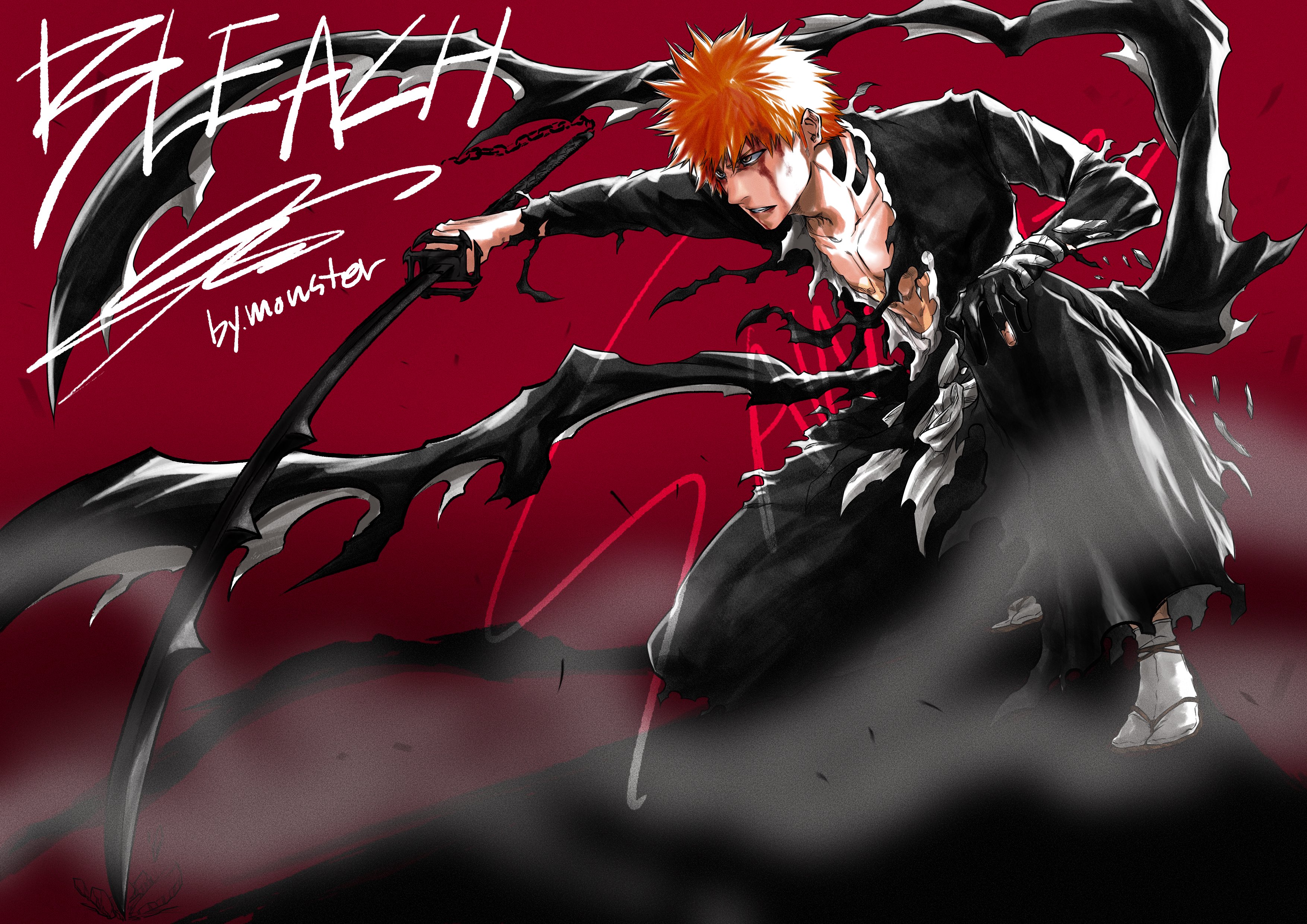 Safebooru - 1boy absurdres artist name bankai black hakama bleach ...