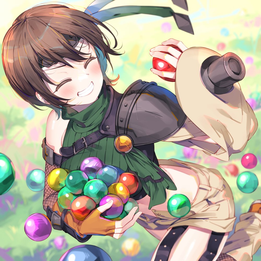 Safebooru - 1girl armor asymmetrical arms asymmetrical legwear ball ...