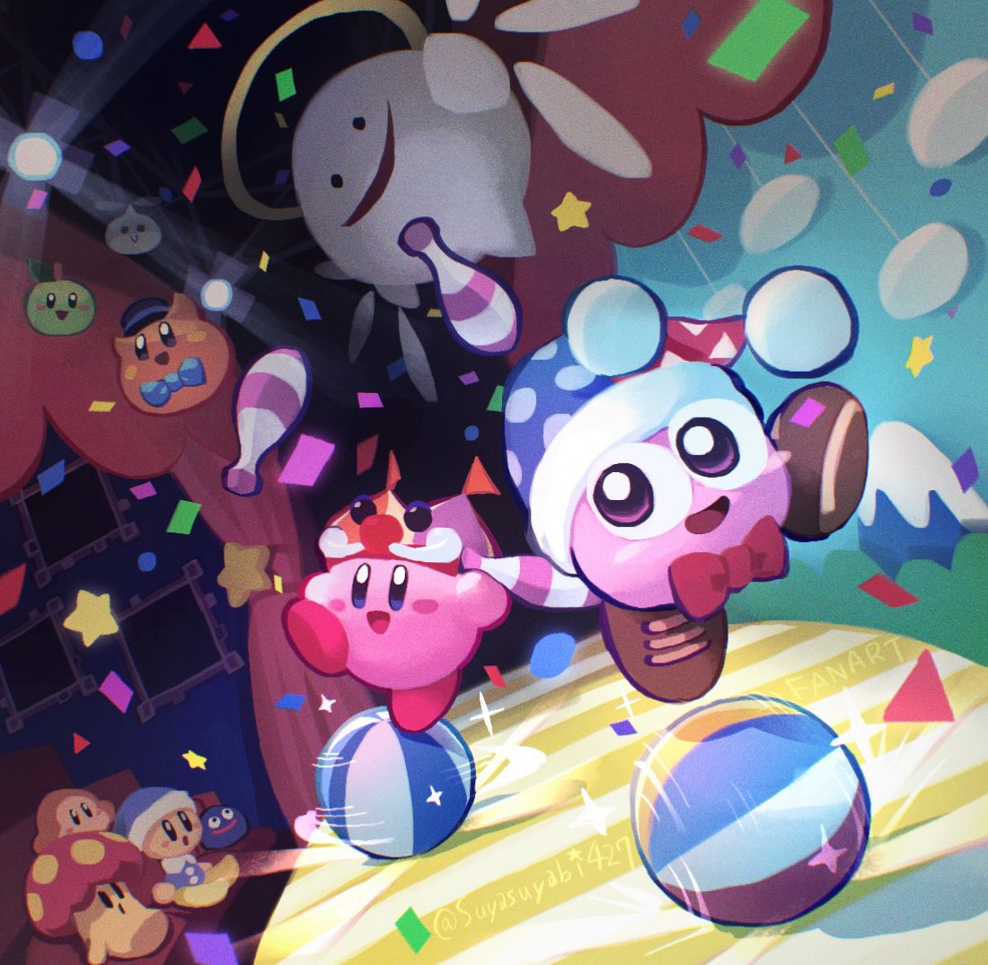 Safebooru - ball beachball blue bow blue bowtie blue eyes blush stickers bow bowtie cappy (kirby ...