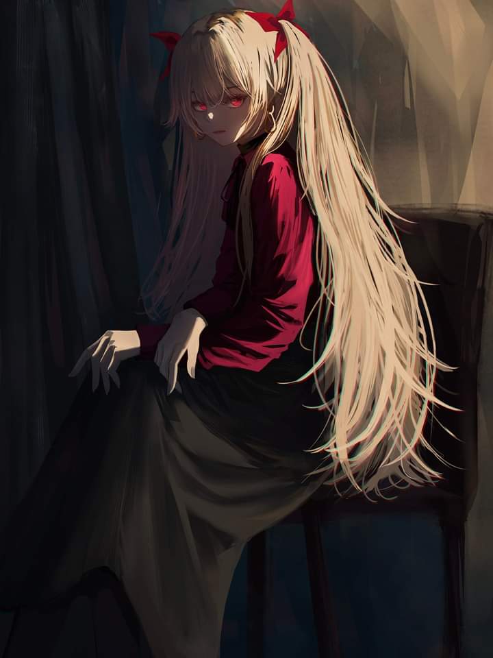 Safebooru - black background black skirt blonde hair ereshkigal (fate ...