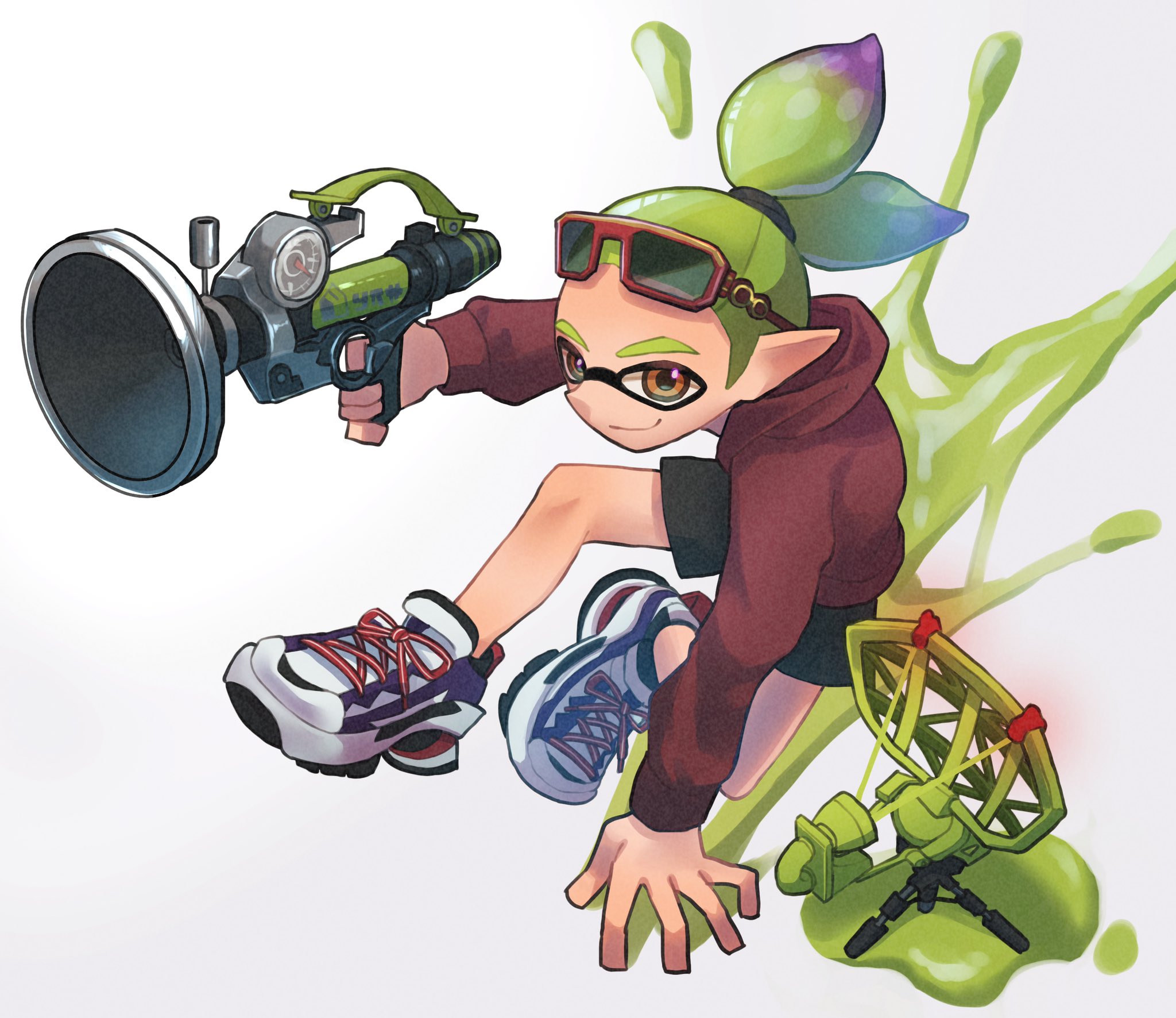 Safebooru - 1boy black shorts closed mouth colored tips commentary ...