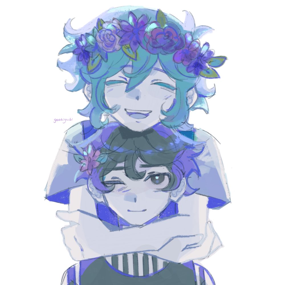 Safebooru - 2boys artist name basil (headspace) (omori) basil (omori ...