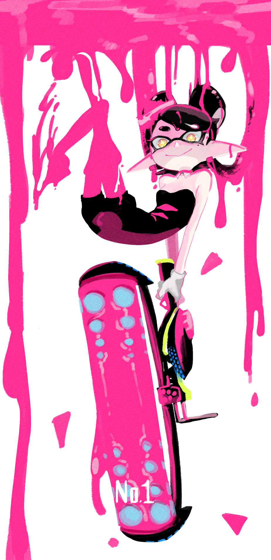 Safebooru - + + black jumpsuit bow-shaped hair callie (splatoon) hero ...