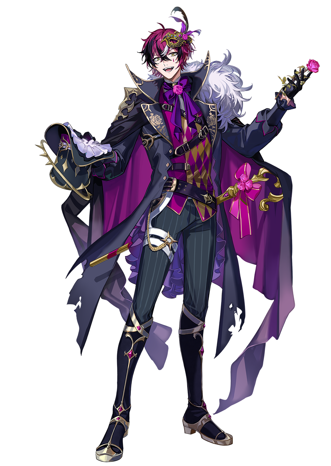 Safebooru - 1boy artist request doppio dropscythe flower full body hat ...