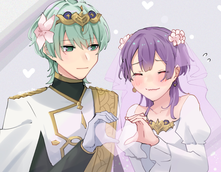 Safebooru - 1boy 1girl alternate costume bernadetta von varley blush ...