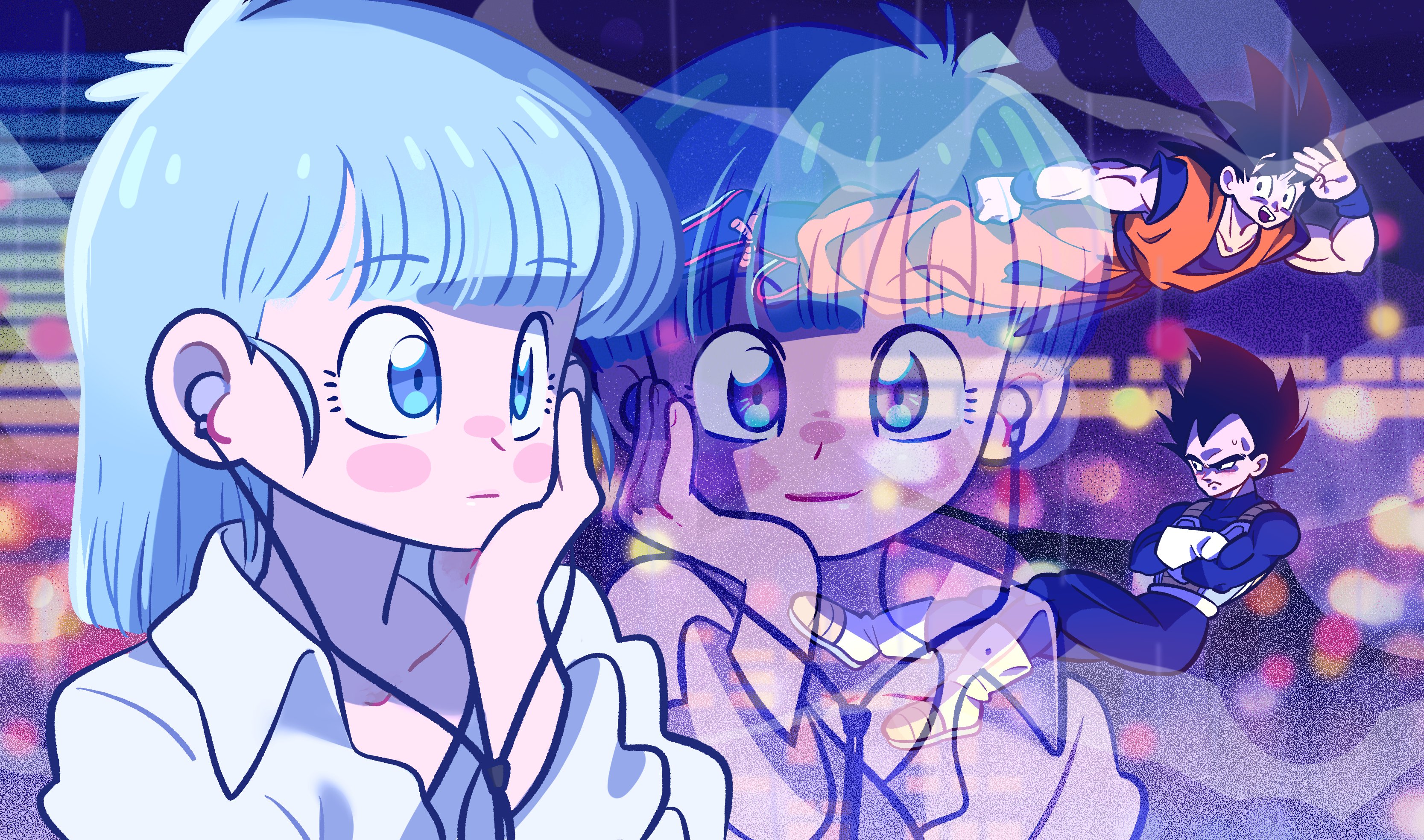 Safebooru - 1girl 2boys absurdres armor black hair blue bodysuit blue ...