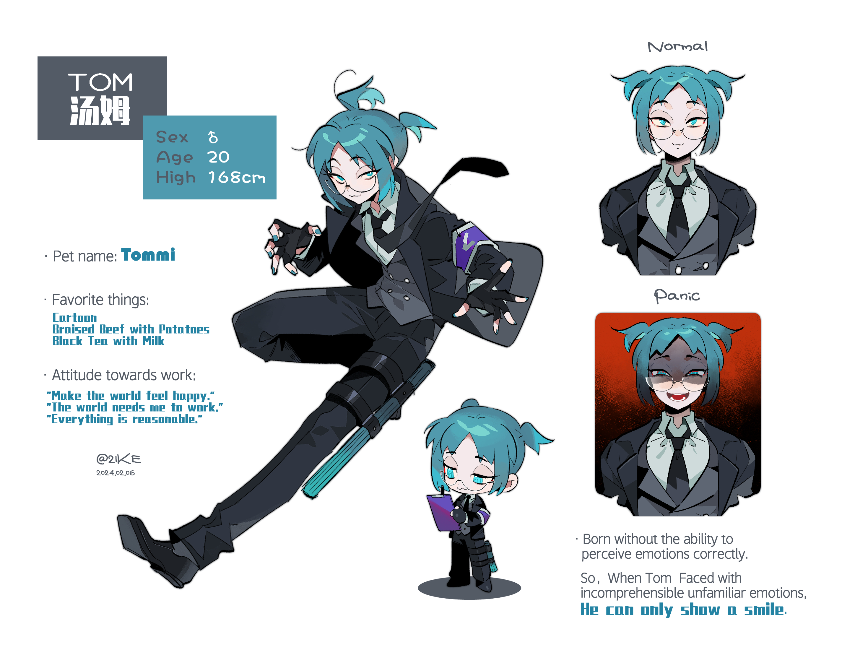 Safebooru - 1boy 21 ke black coat black necktie black pants black vest blue eyes blue hair ...