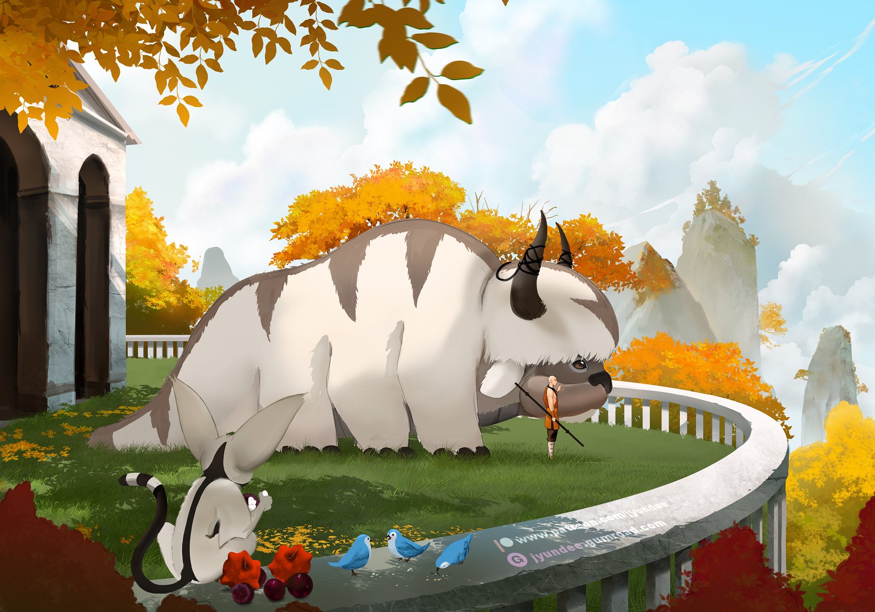 Safebooru - 1boy aang animal appa avatar: the last airbender avatar ...