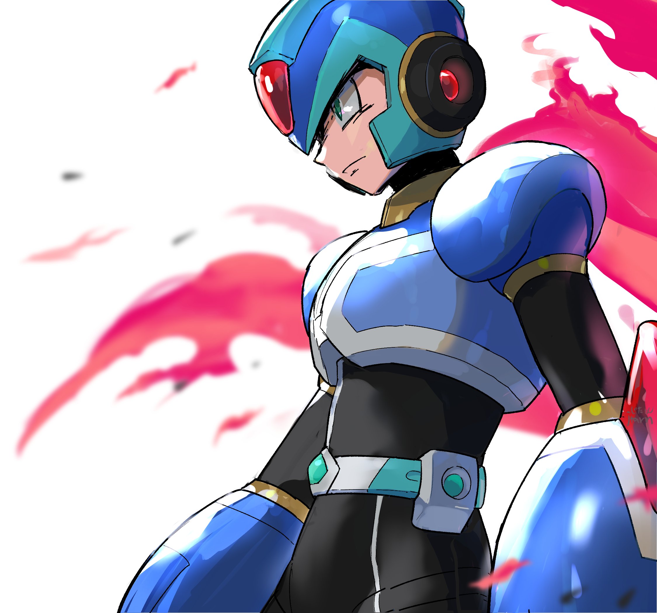 Safebooru - 1boy armor blue armor blue helmet blurry blurry background ...