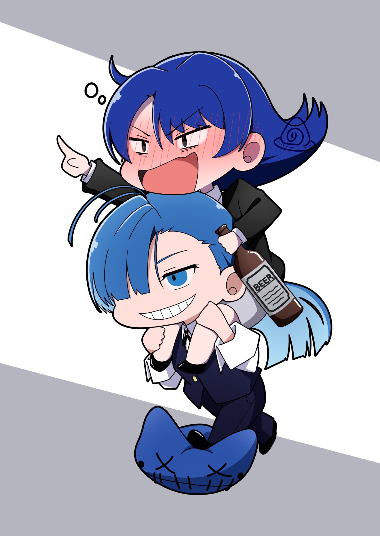 Safebooru - ado (utaite) ahoge atashi wa mondaisaku beer bottle black ...