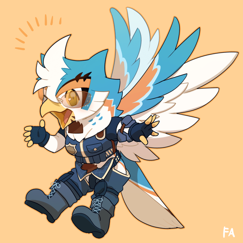 Safebooru - 1boshi 1boy another eidos-r beak bird boy bird wings chibi ...