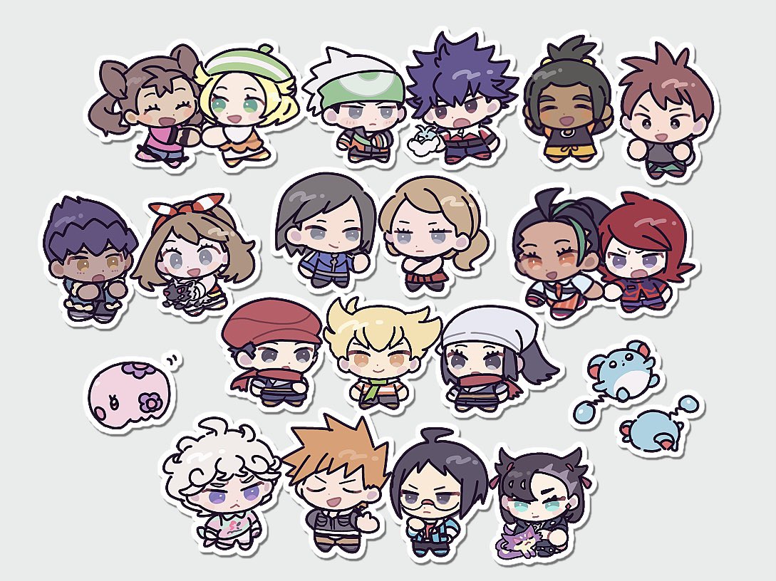 Safebooru - 6+boys 6+girls :d :o akari (pokemon) barry (pokemon) bede ...