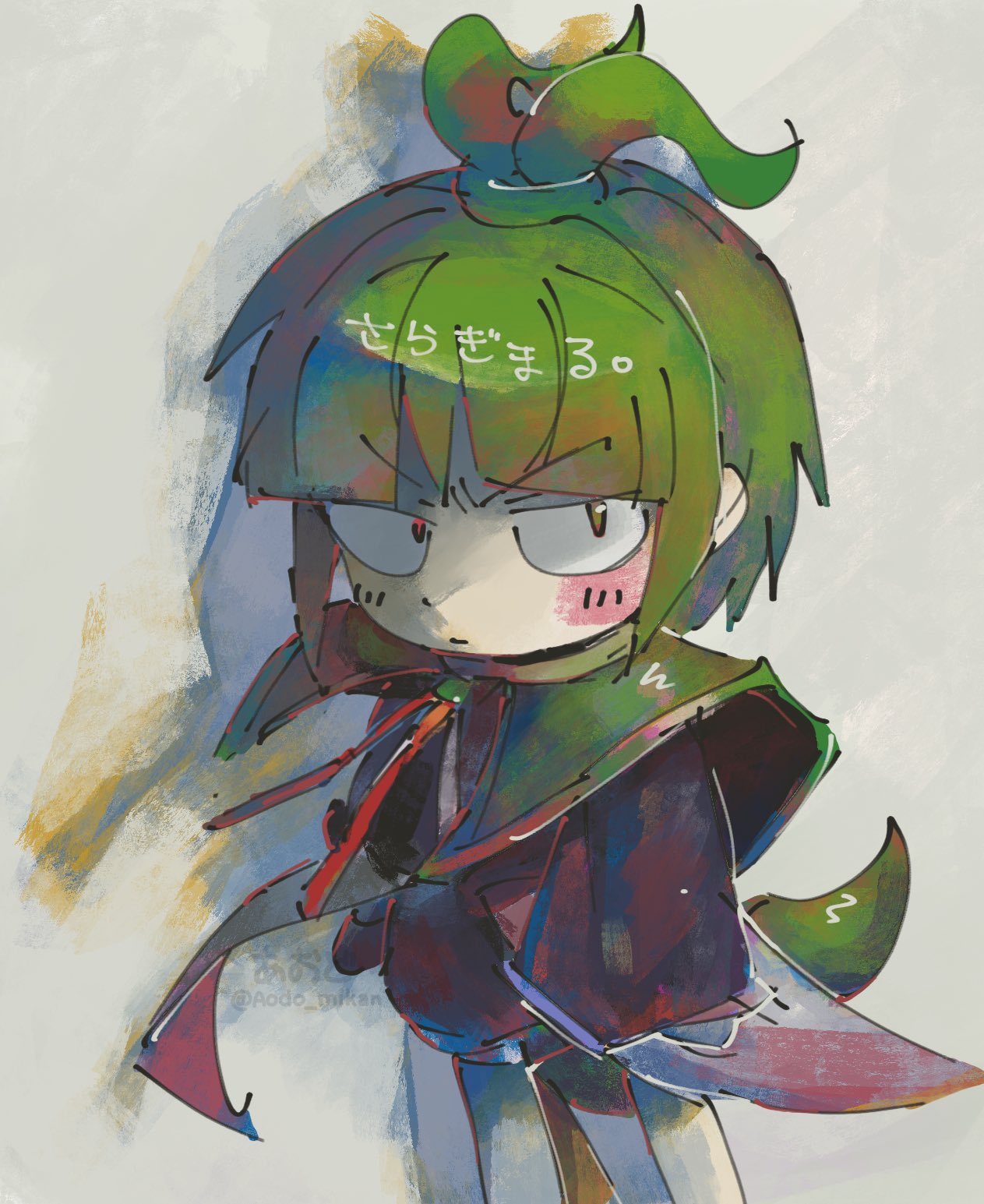 Safebooru - 1other adagumo no saragimaru androgynous aodo mikan black ...