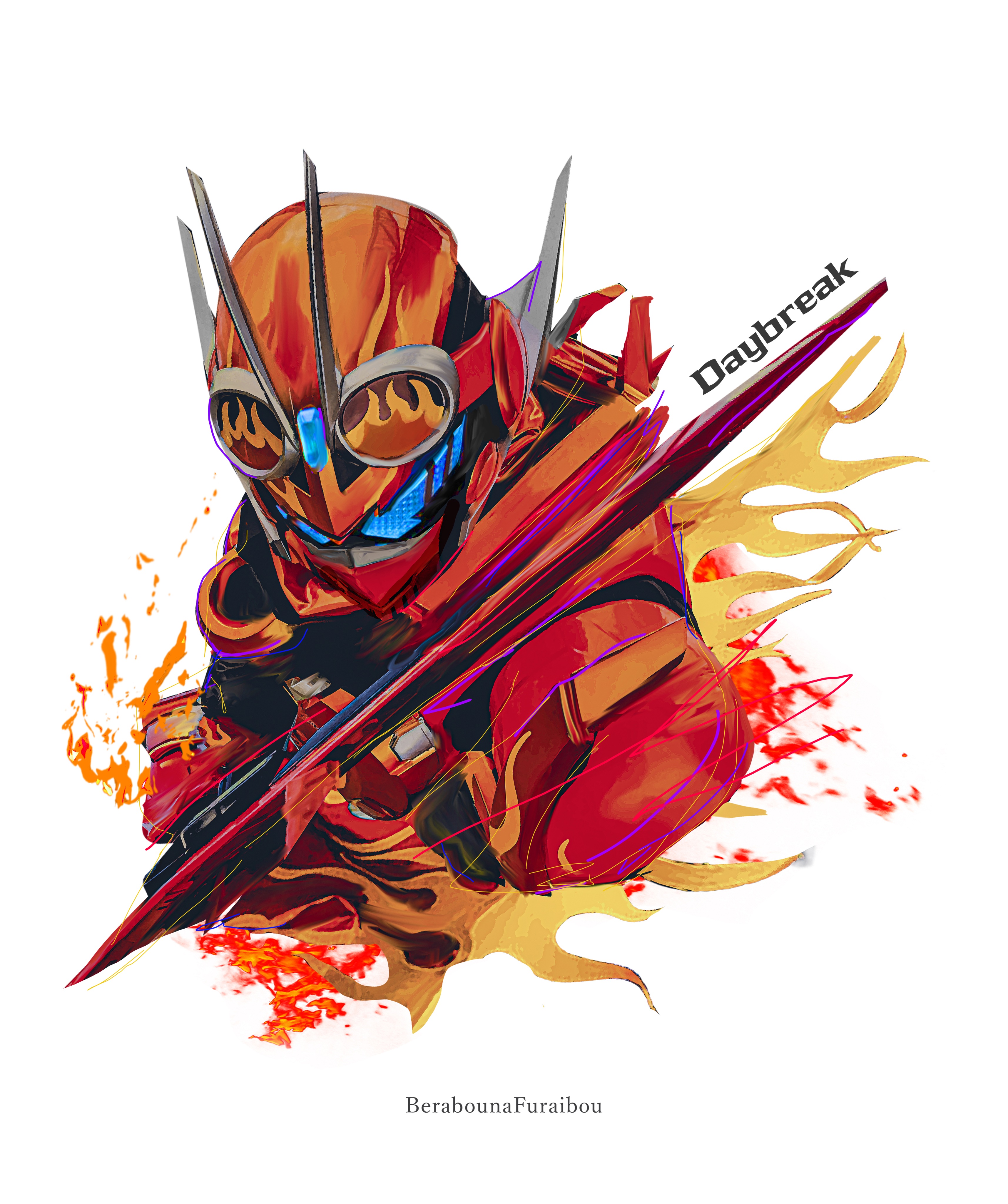 Safebooru - 1boy absurdres armor assault visor commentary request fire ...