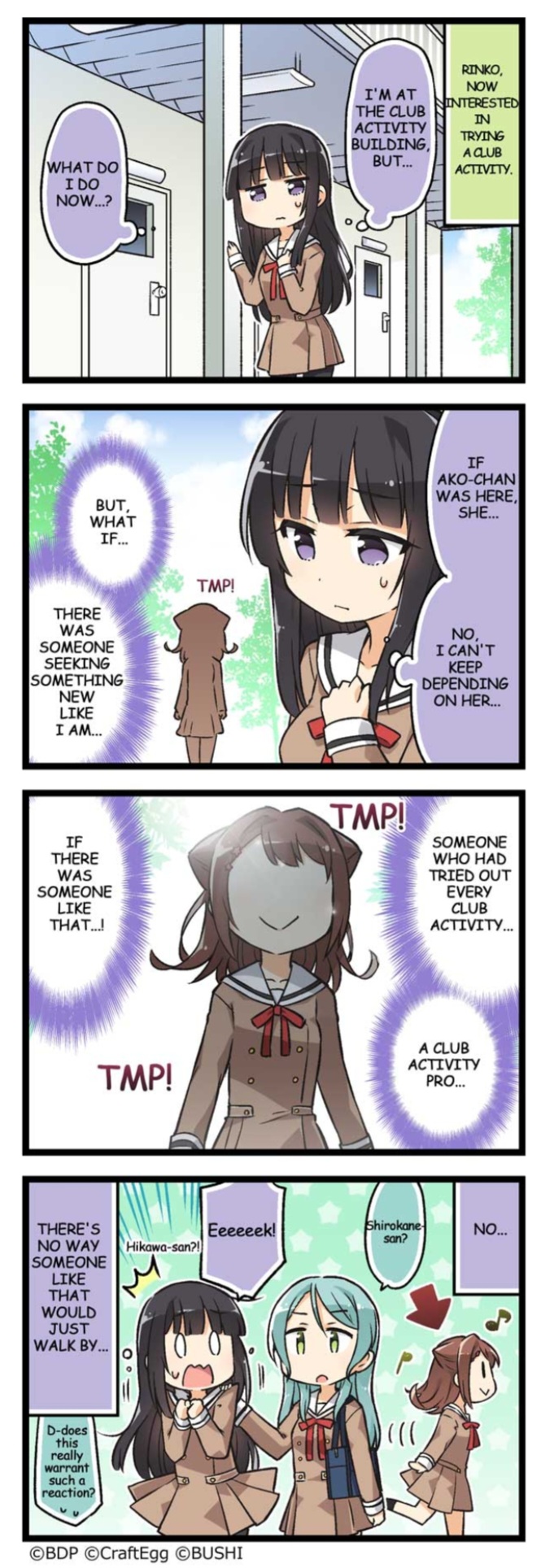 Safebooru - 3girls 4koma bang dream! black hair comic day english text hanasakigawa school ...