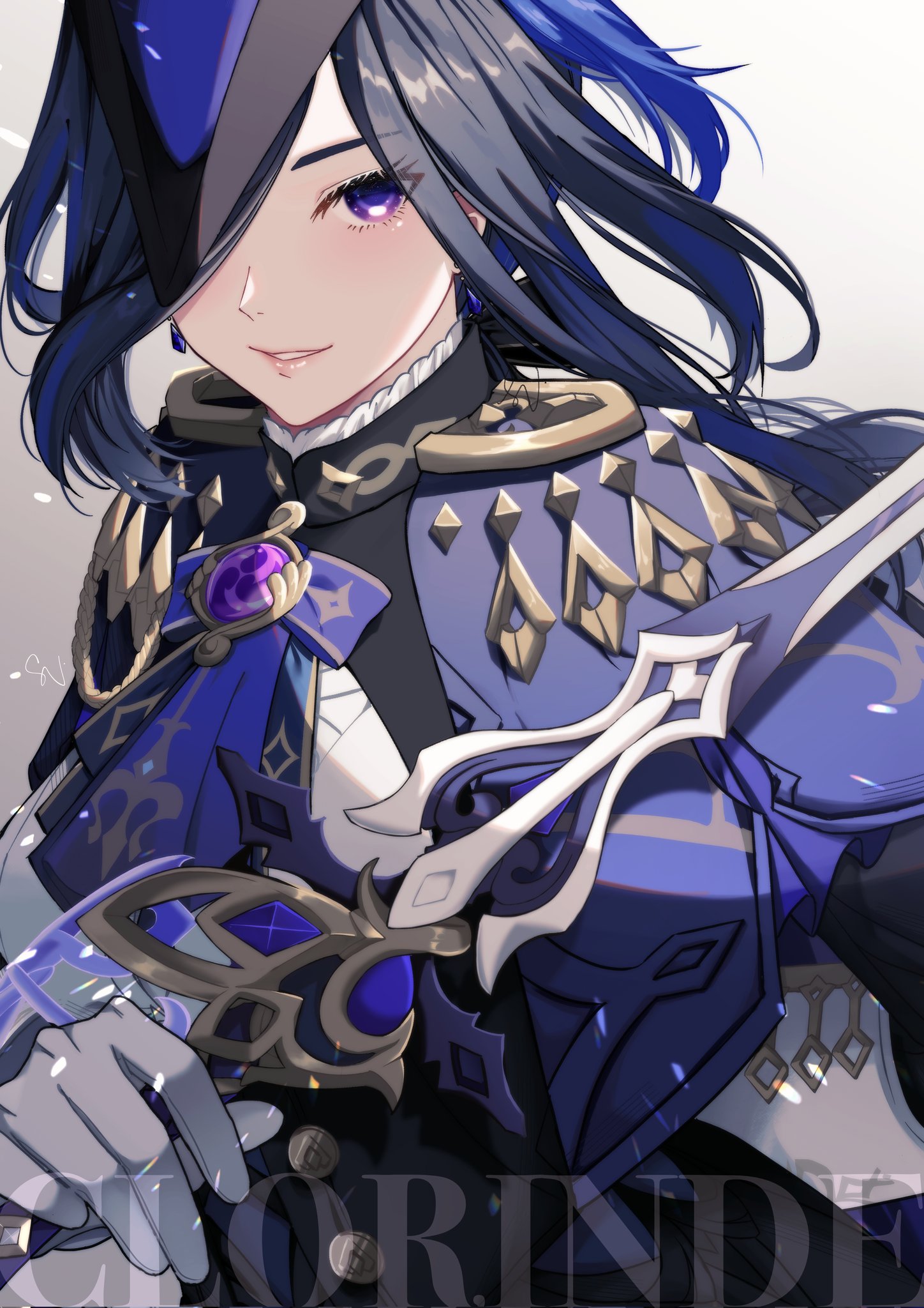 Safebooru - 1girl absolution (genshin impact) ascot blue ascot blue ...