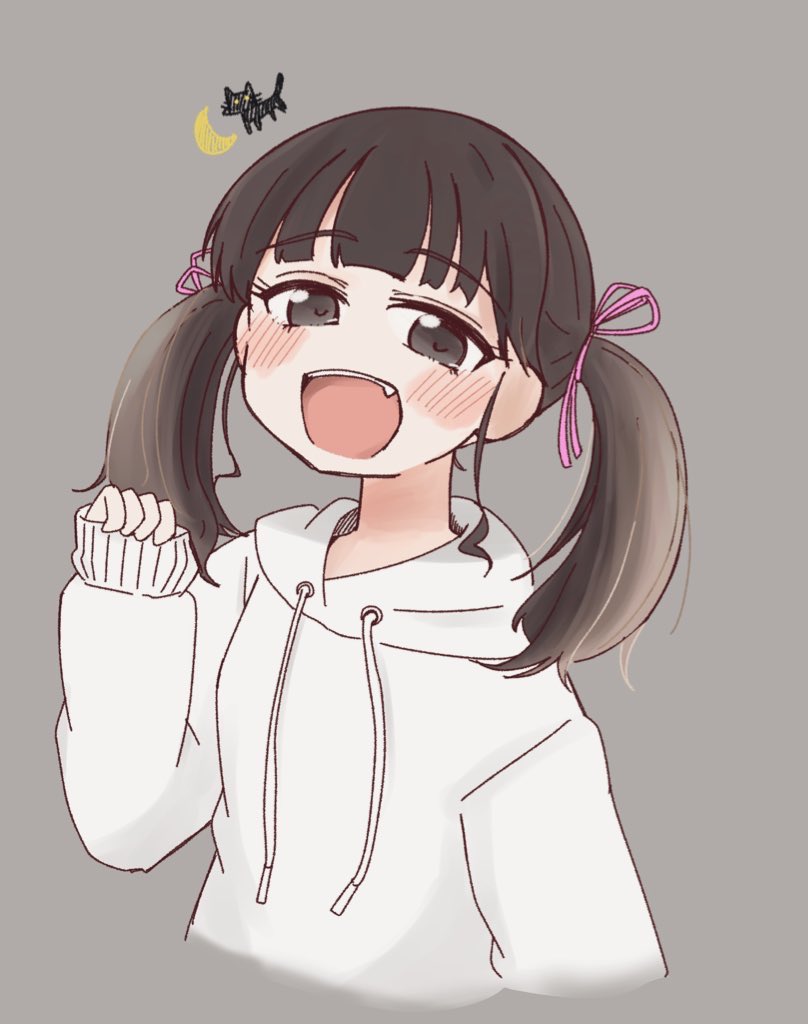 Safebooru - 1girl :d amado (amaddo club) animification black cat black ...