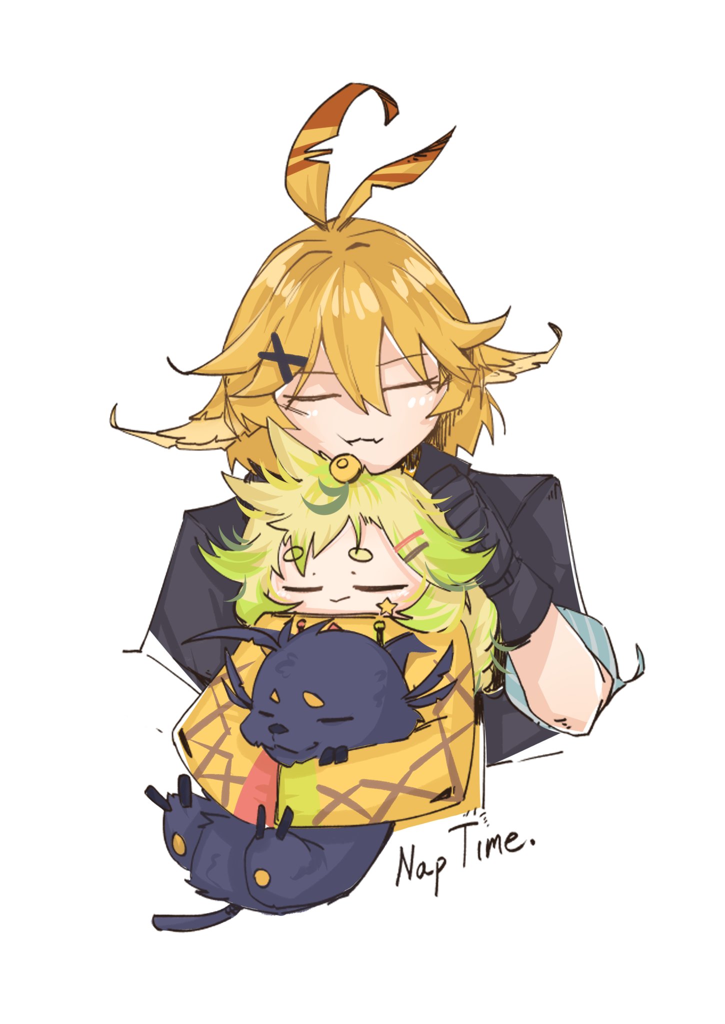 Safebooru - 2girls ahoge black gloves black jacket blonde hair cheek ...