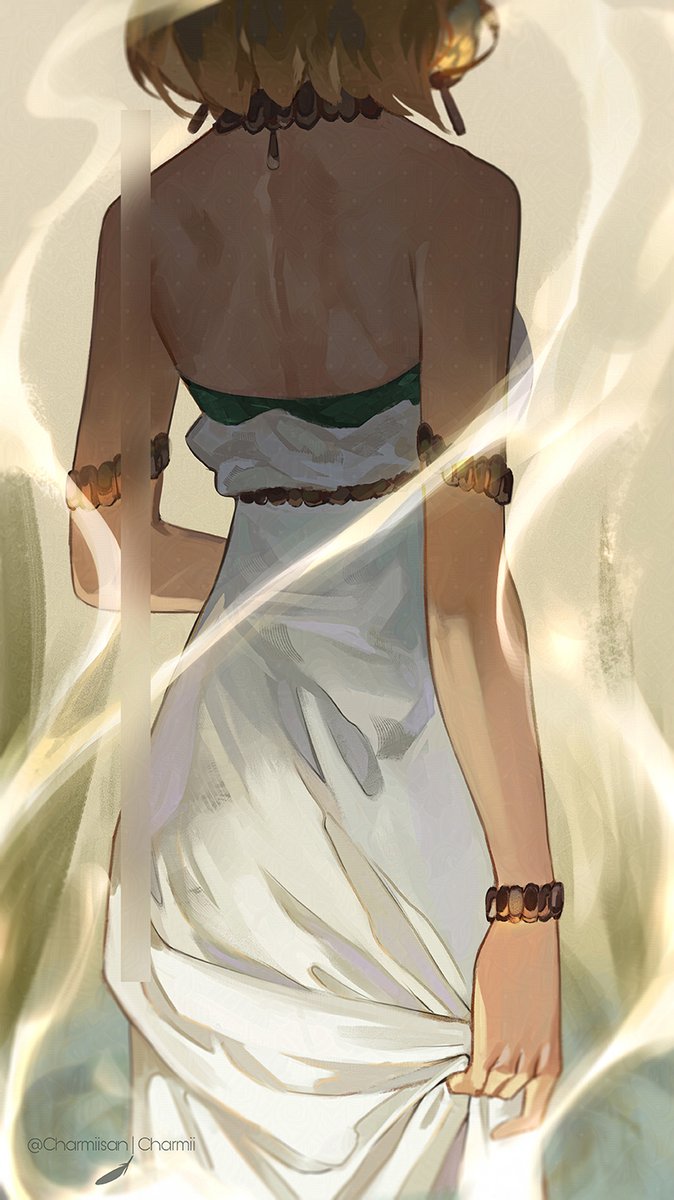 Safebooru - 1girl back backless dress backless outfit bare shoulders blonde hair charmiisan ...