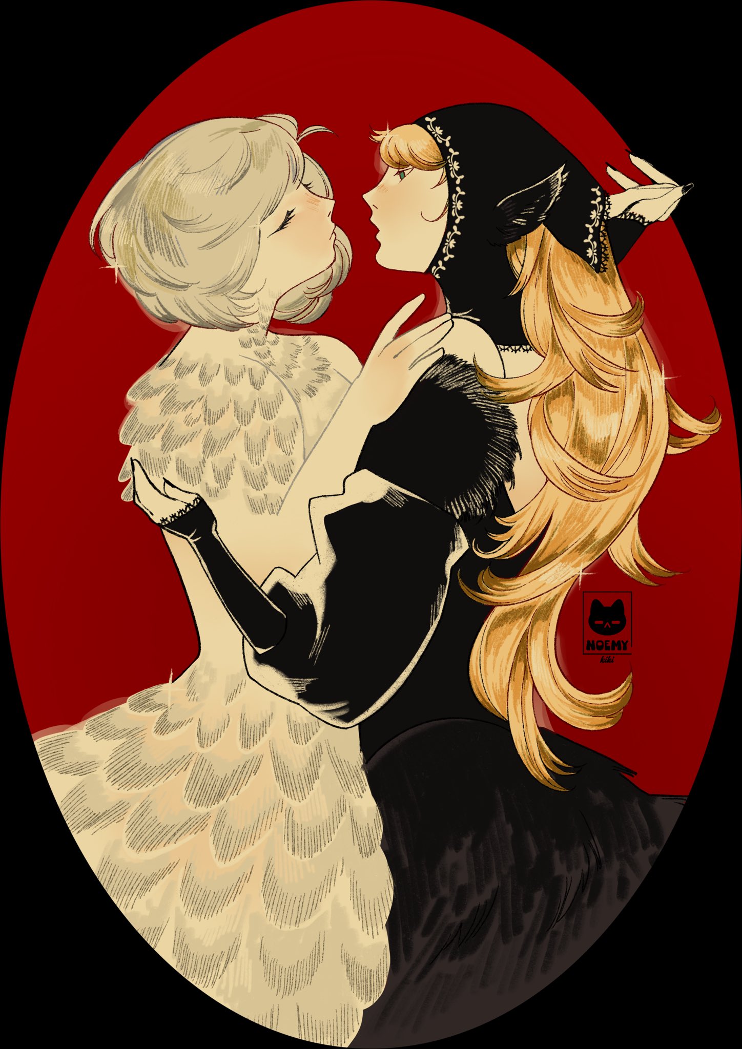Safebooru - 2girls blonde hair chimera closed eyes dungeon meshi elf ...