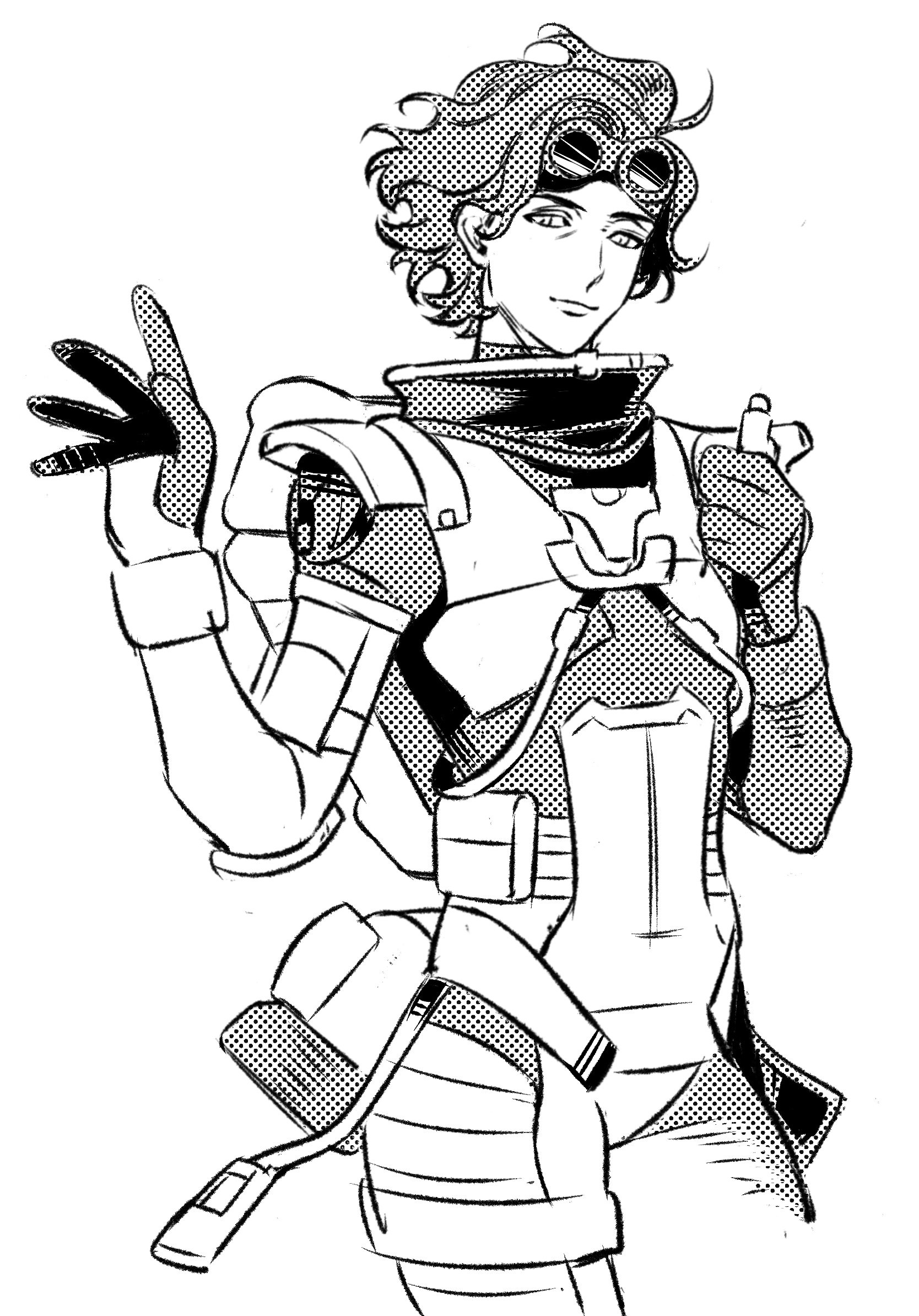 Safebooru - animification apex legends cowboy shot floating hair gloves ...