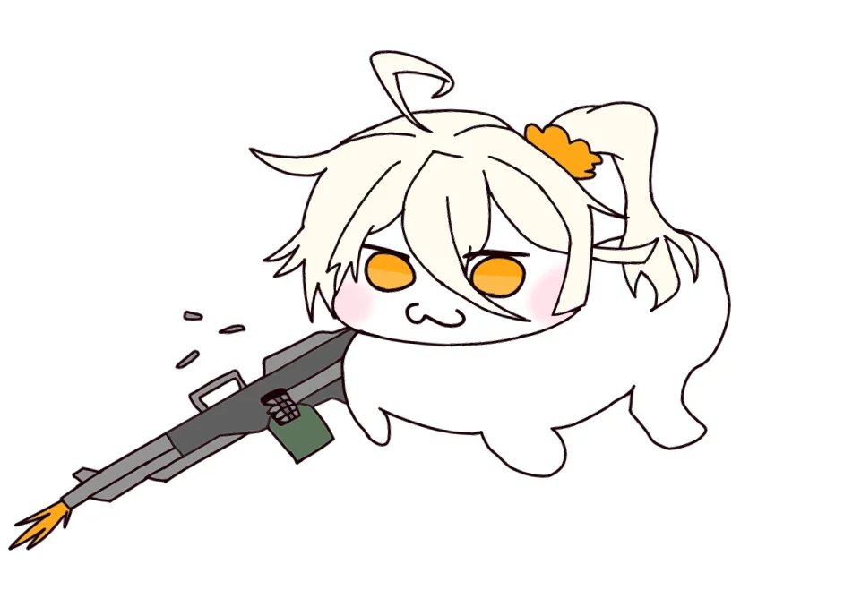 Safebooru - 1girl doro (nikke) girls frontline gun machine gun pkp ...