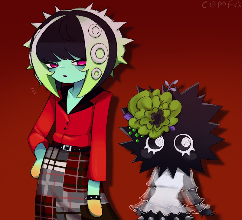 Safebooru - 2girls aachin (splatoon) aqua skin bracelet dress faerinny ...