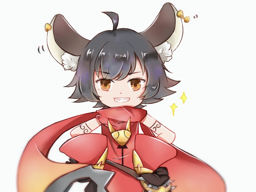 Safebooru - 1girl ahoge animal ear fluff animal ear piercing animal ears black hair brown eyes ...