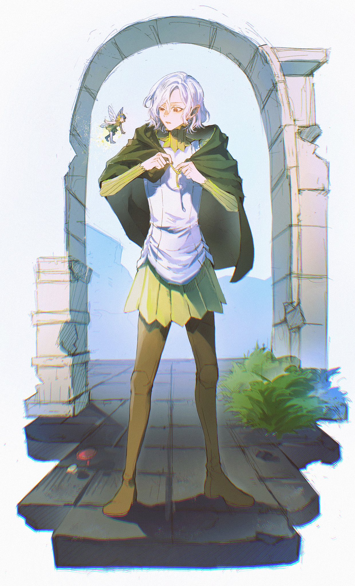 Safebooru - 1boy adjusting clothes arch black eyes boots chromatic ...