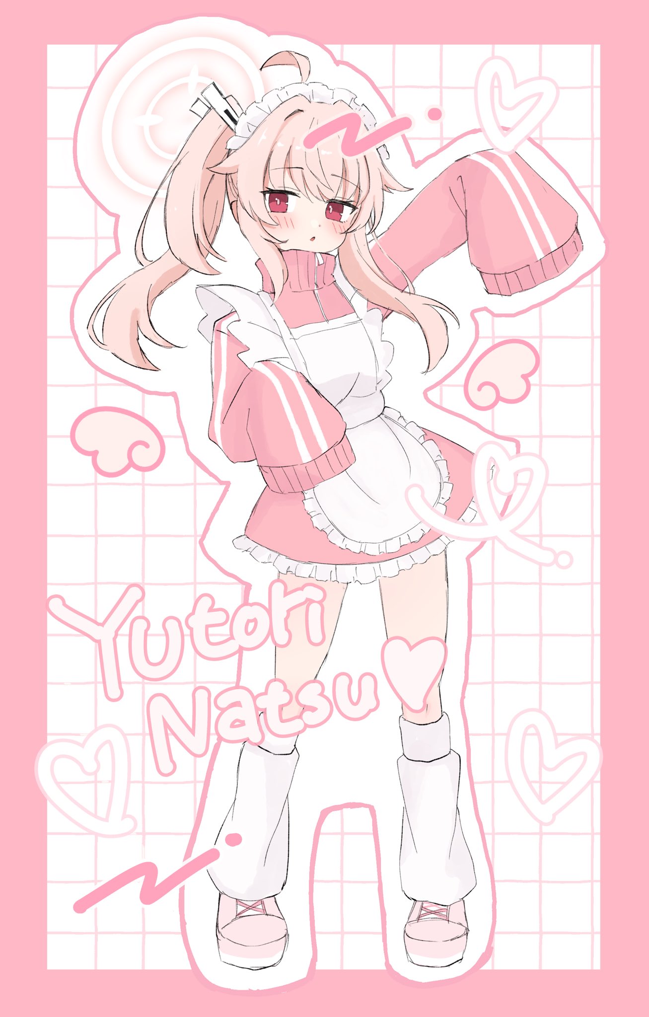 Safebooru - 1girl ahoge alternate costume apron azuki (az my) blue archive blush character name ...