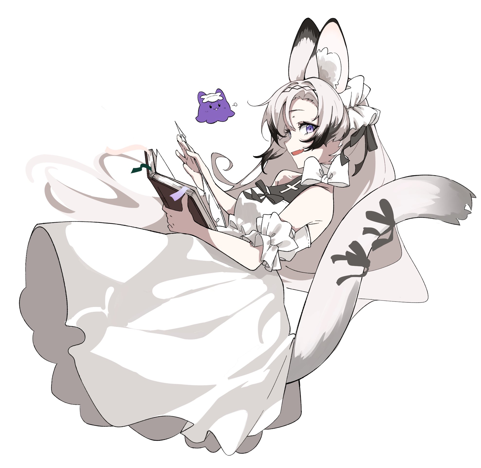 Safebooru - 1girl animal ear fluff animal ears bare shoulders black bow black bowtie black hair ...