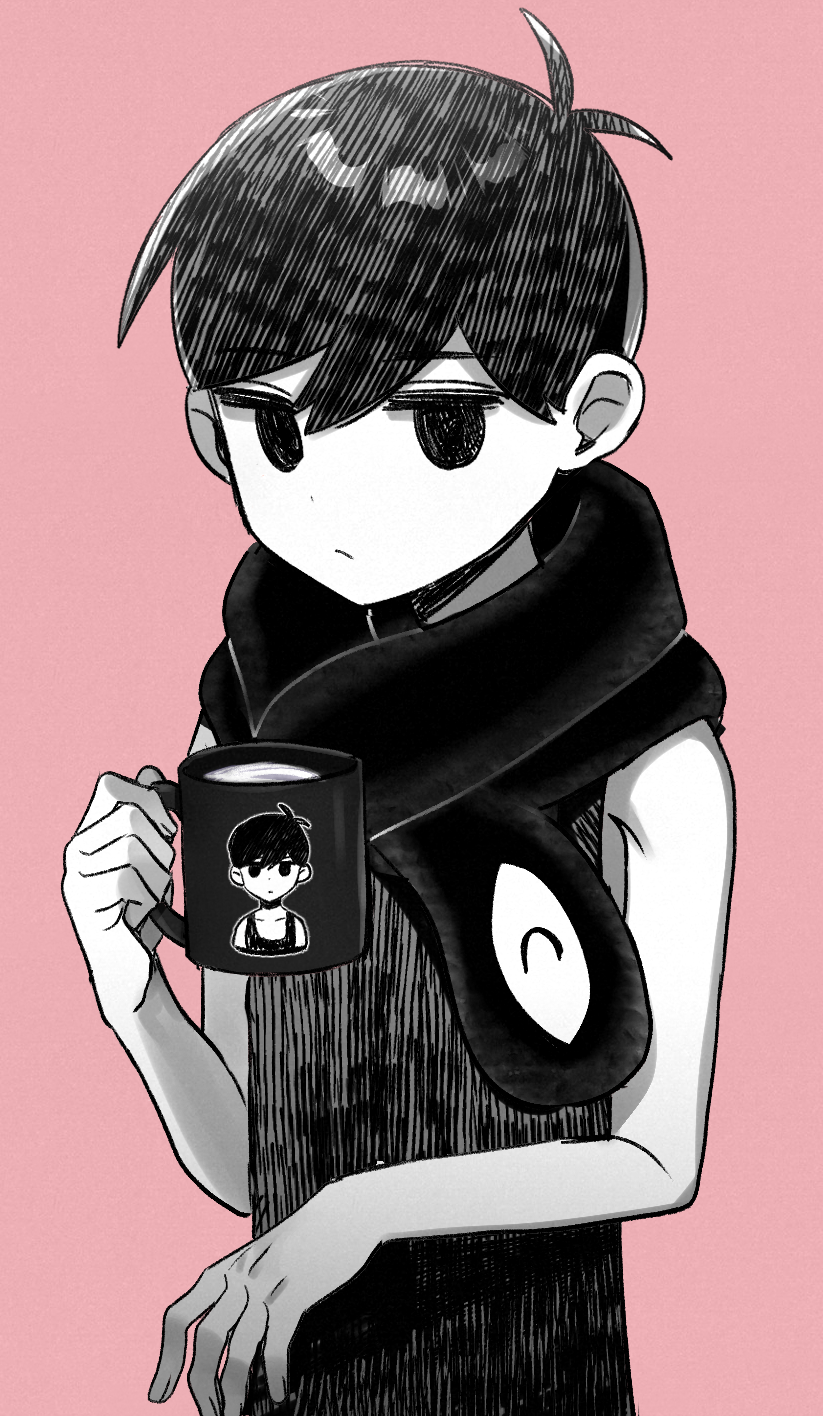 Safebooru - 1boy black eyes black hair black scarf black tank top ...