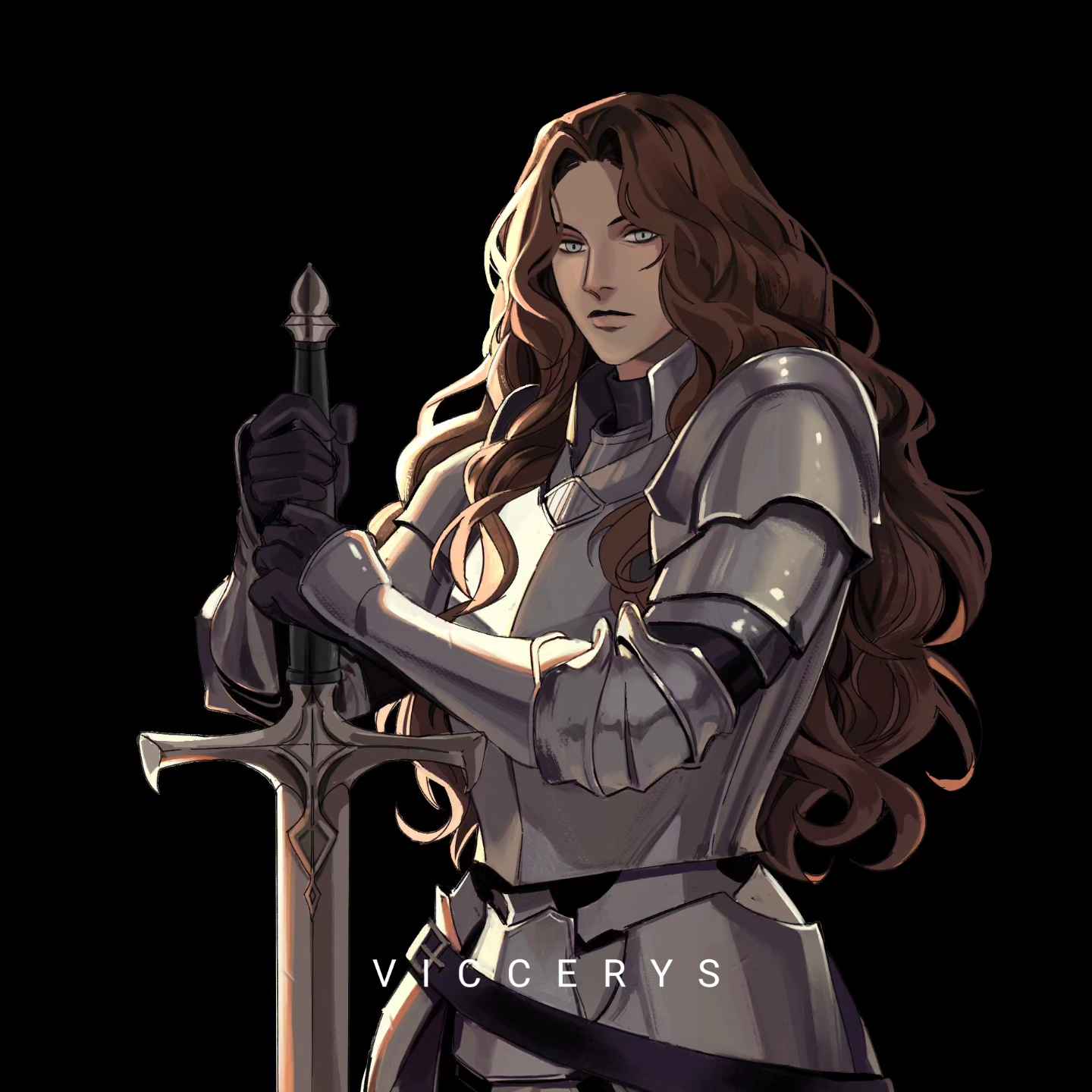 Safebooru - armor black background brown hair cuirass fear & hunger ...