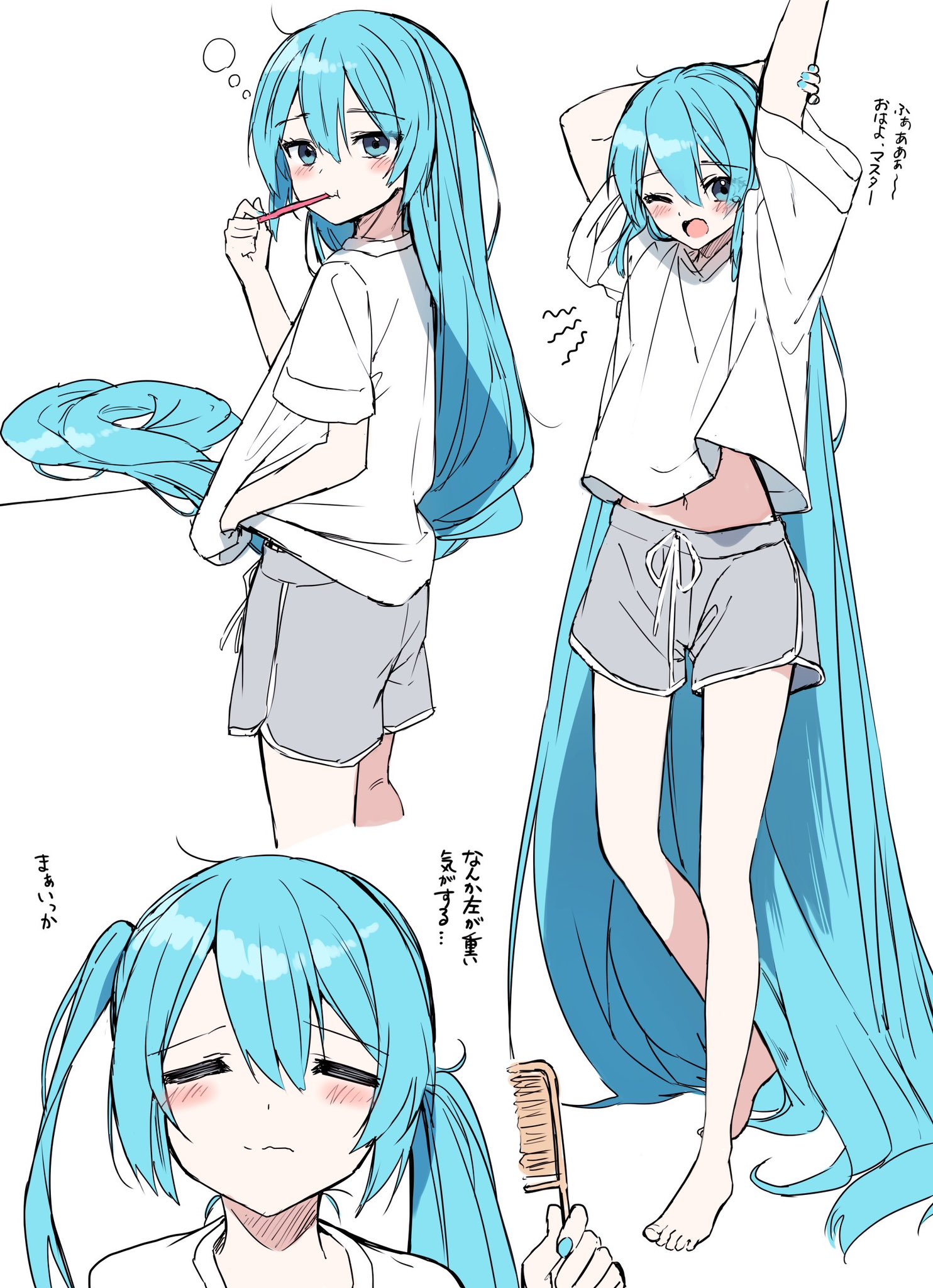 Safebooru - 1girl ;o alternate costume alternate hairstyle aqua eyes ...