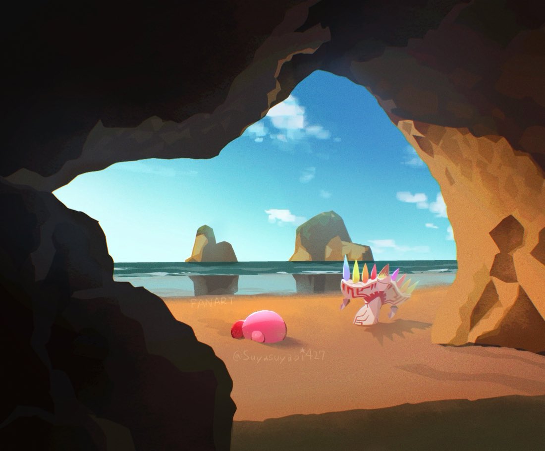 Safebooru - blue sky clouds day dragoon faceplant kirby kirby (series ...