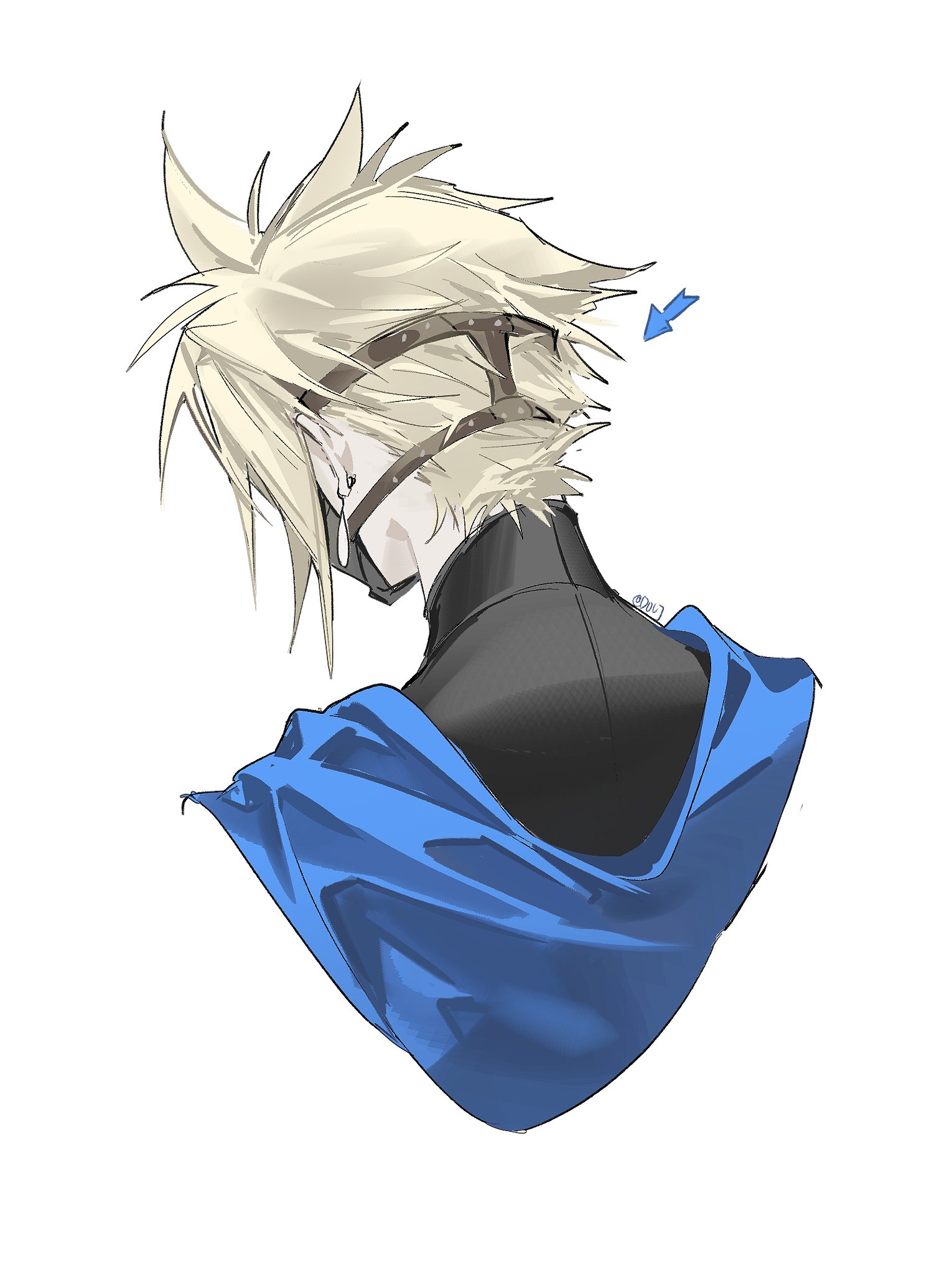 Safebooru - 1boy black jacket blonde hair blue cloak cloak cloud strife ...