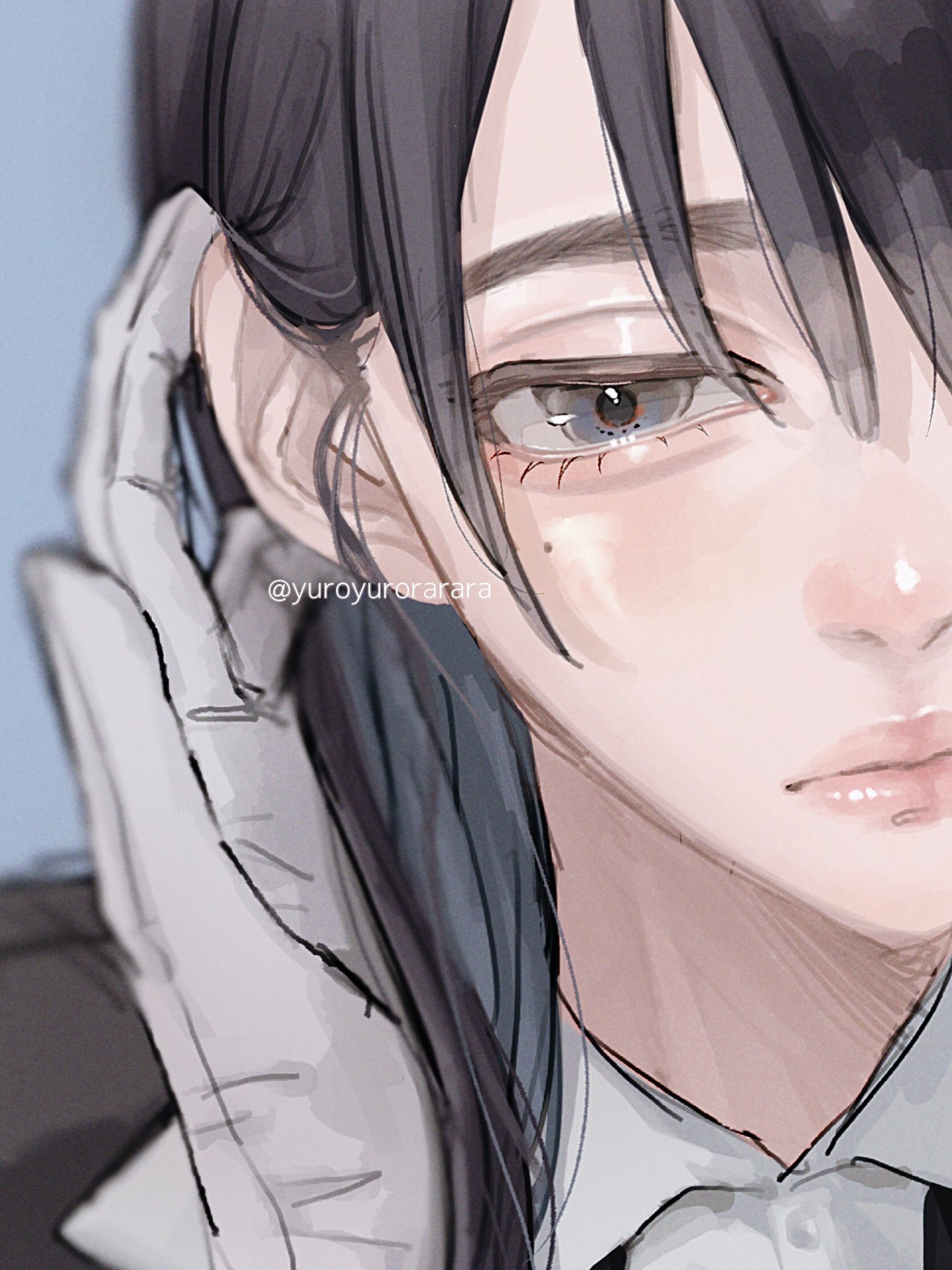 Safebooru - 1girl ado (utaite) aegyo sal black eyes black hair blue ...